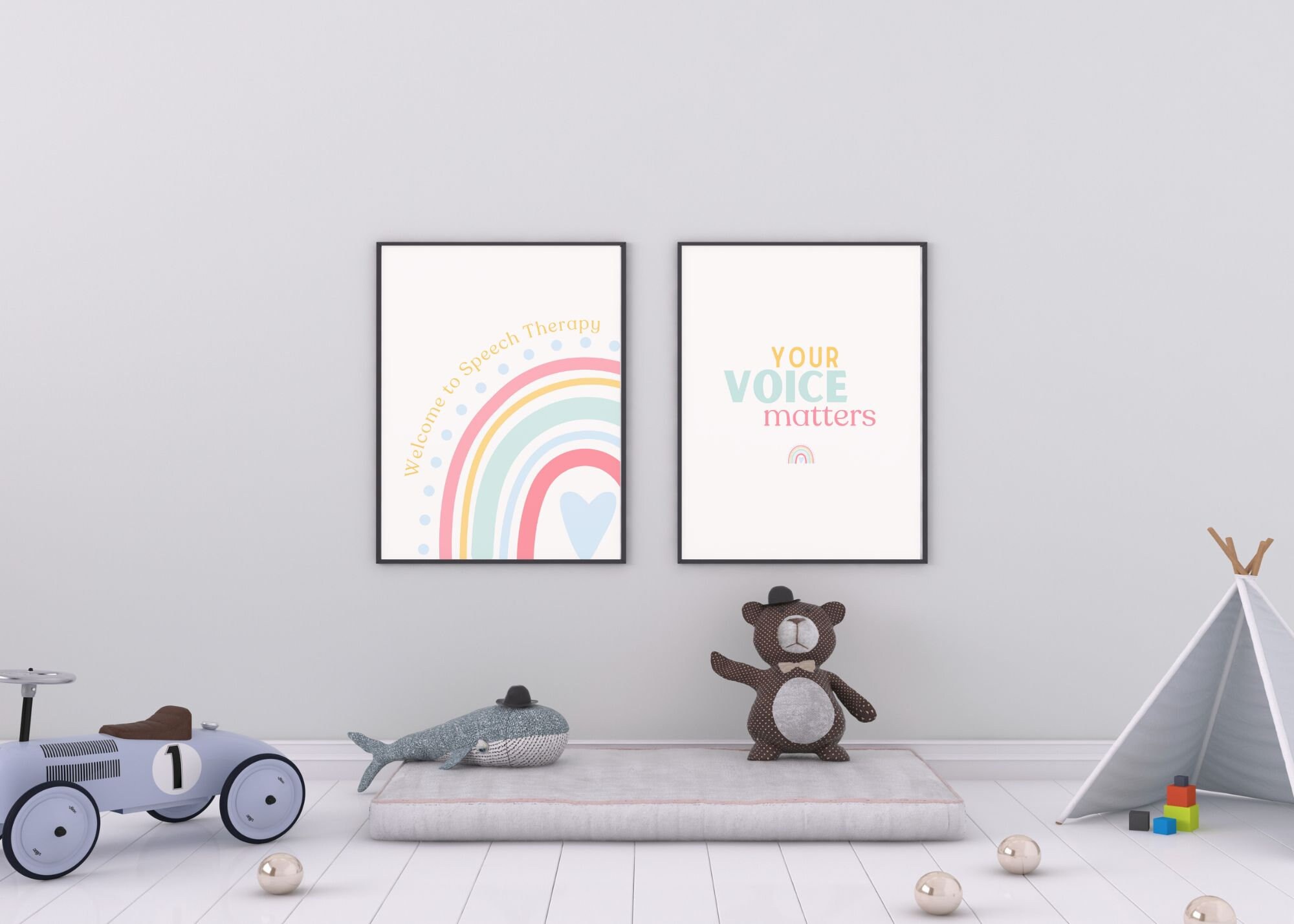 Rainbow Speech Therapy Poster Bundle Speech Therapy Room Decor ...