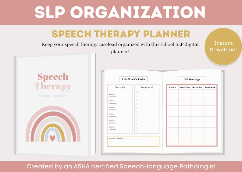School Digital Planner SLP School Planner Organizer Speech - Etsy