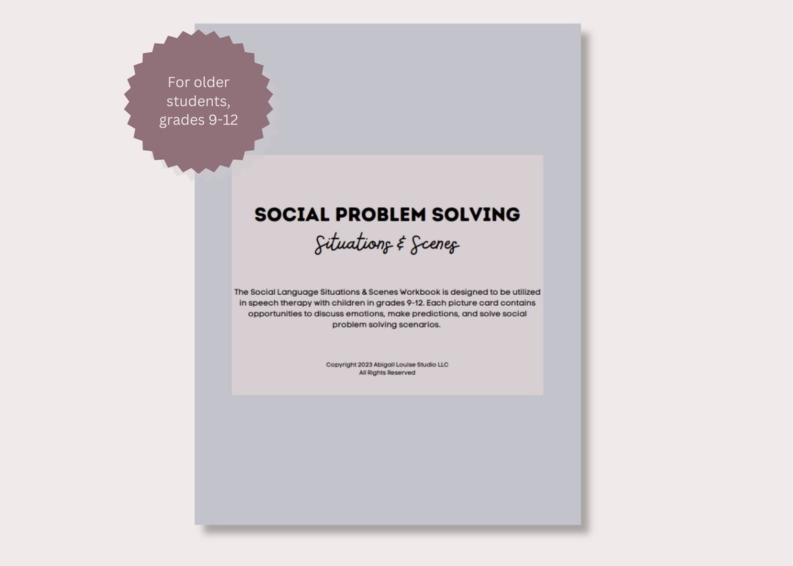 Social Language Pragmatics Therapy High School Social Problem Solving ...