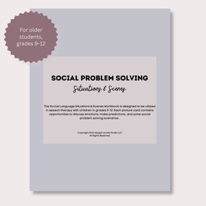 Social Language Pragmatics Therapy High School Social Problem Solving ...