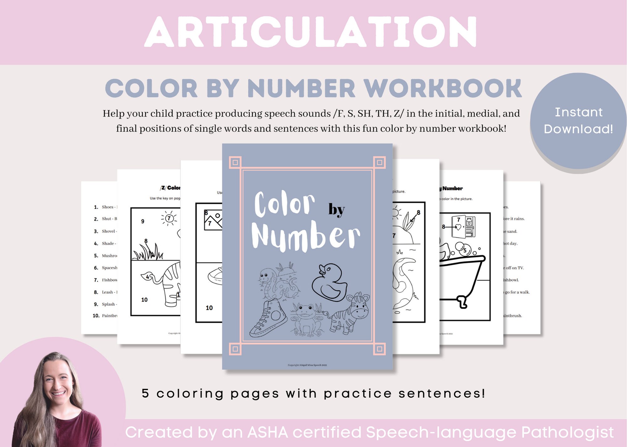 Articulation Speech Therapy Coloring Book SLP Materials Speech Therapy ...