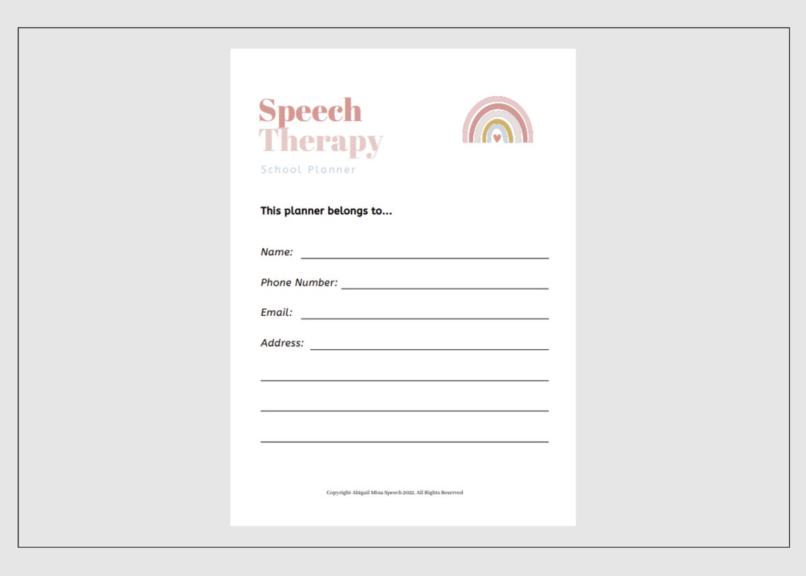 School Digital Planner SLP School Planner Organizer Speech - Etsy