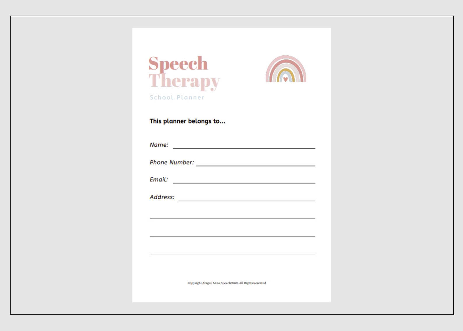 School Digital Planner SLP School Planner Organizer Speech - Etsy