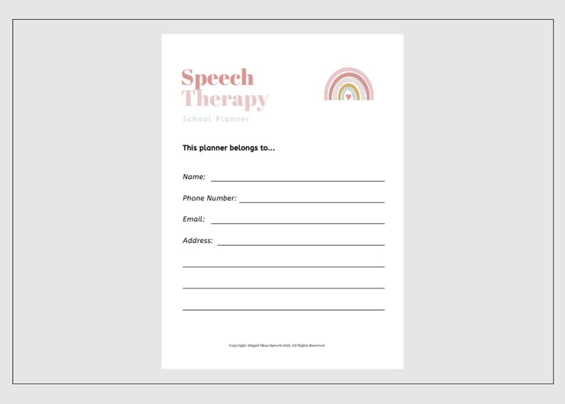 School Digital Planner SLP School Planner Organizer Speech - Etsy