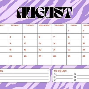 Funky Monthly Calendar Digital File Download for Easy Self-printing - Etsy