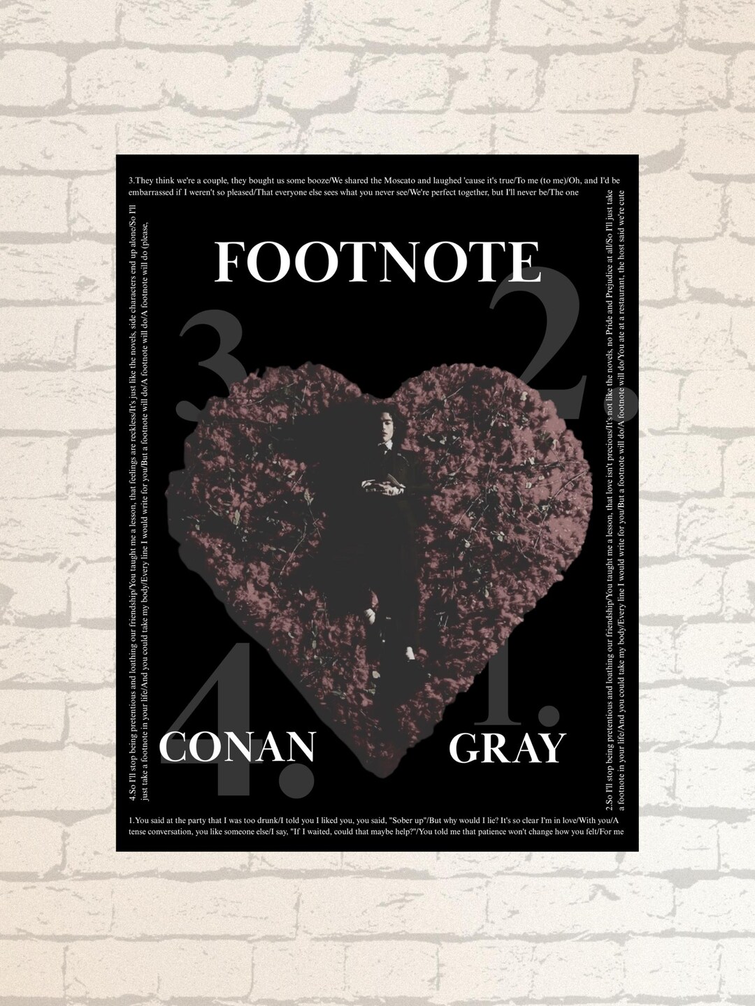 Conan Gray Footnote Poster With Lyrics (digital Download) - Etsy