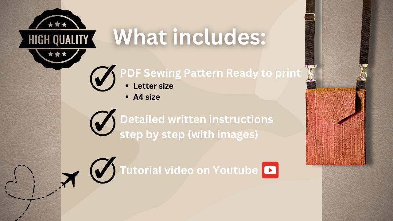 New Mini Bag PDF Sewing Pattern ILLUSTRADED Instructions Tutorial Video, Ready to Print in ...