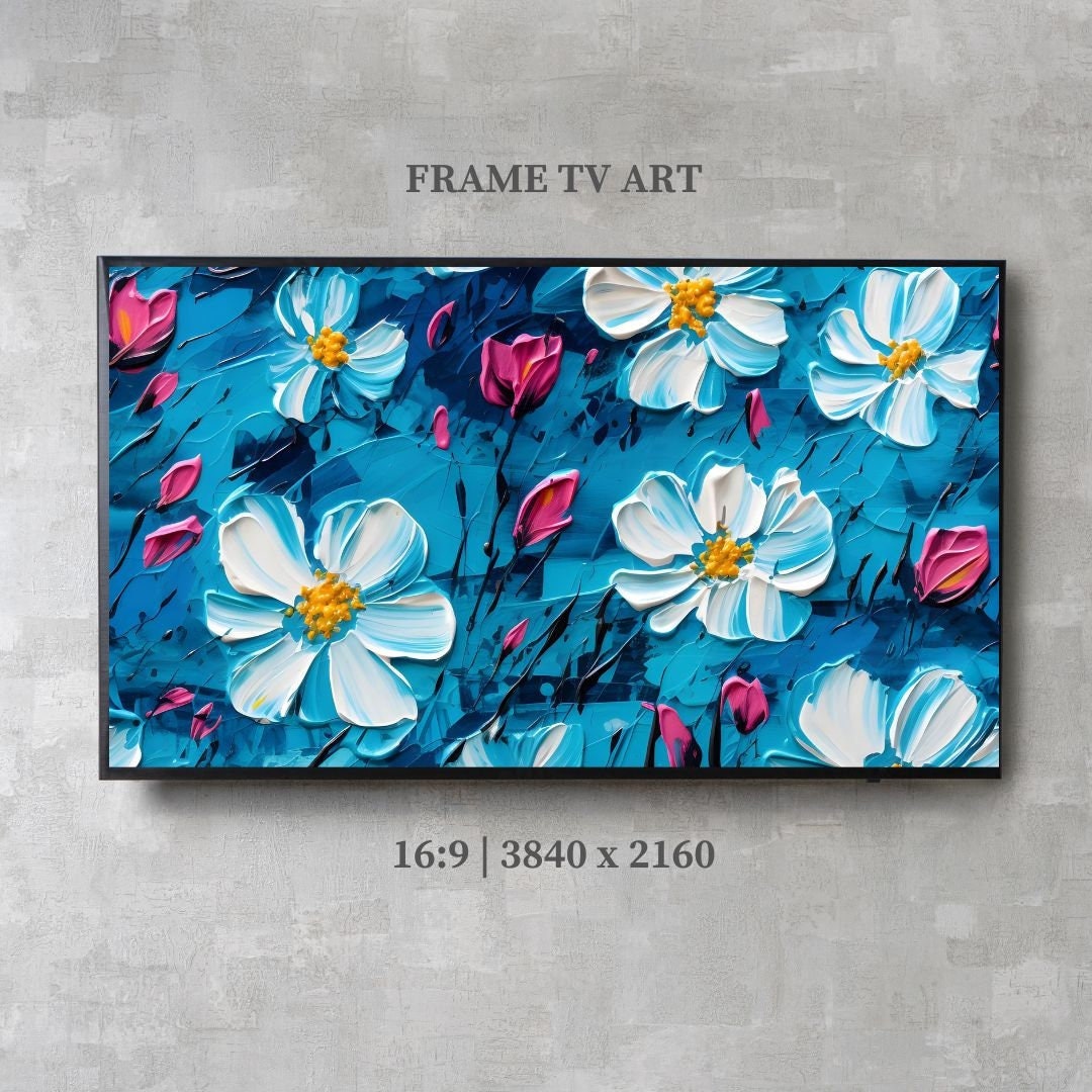 Textured Floral Frame TV Art | Spring Samsung Frame TV Art | Floral ...