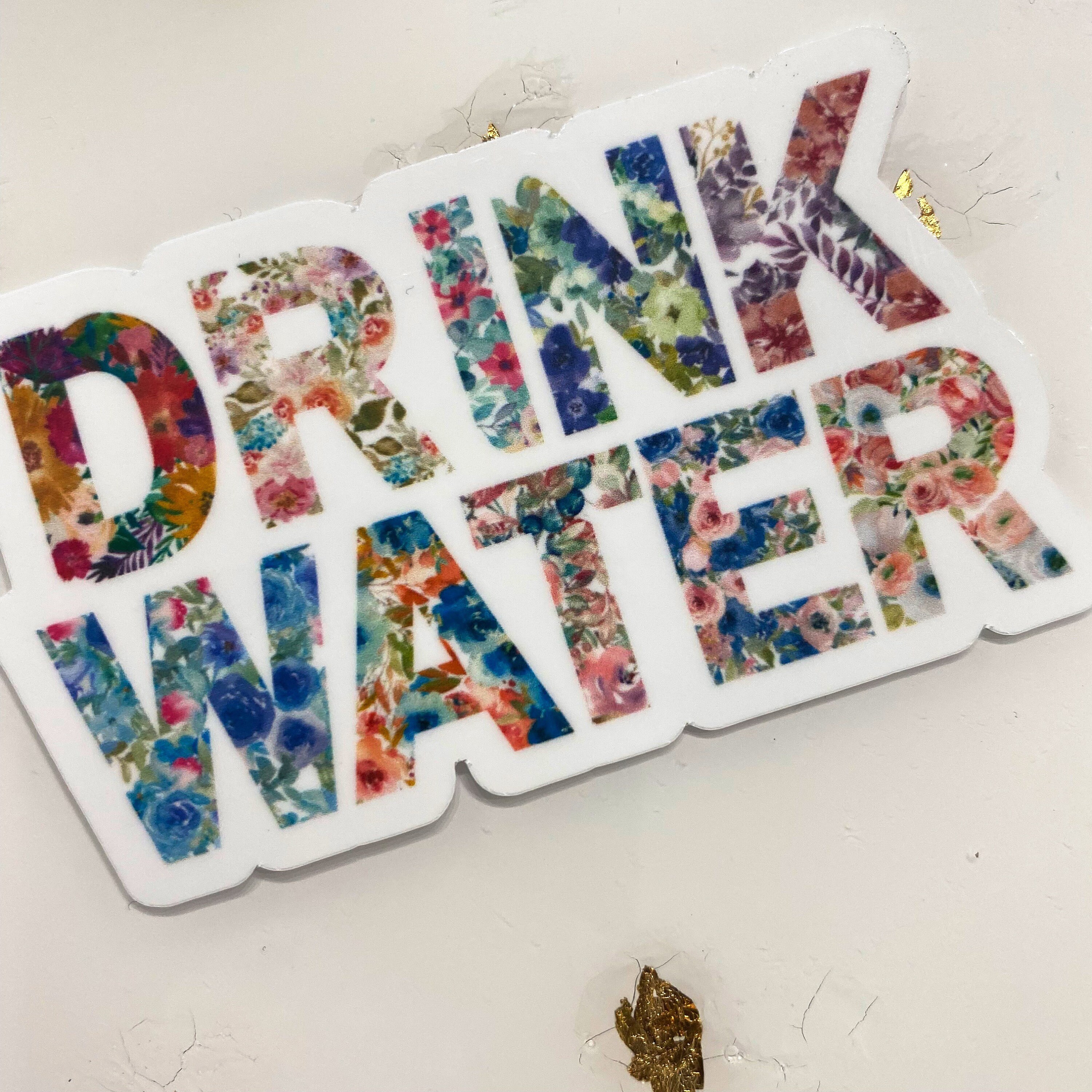 Drink Water Sticker Hydroflask Sticker Floral Sticker Cute | Etsy