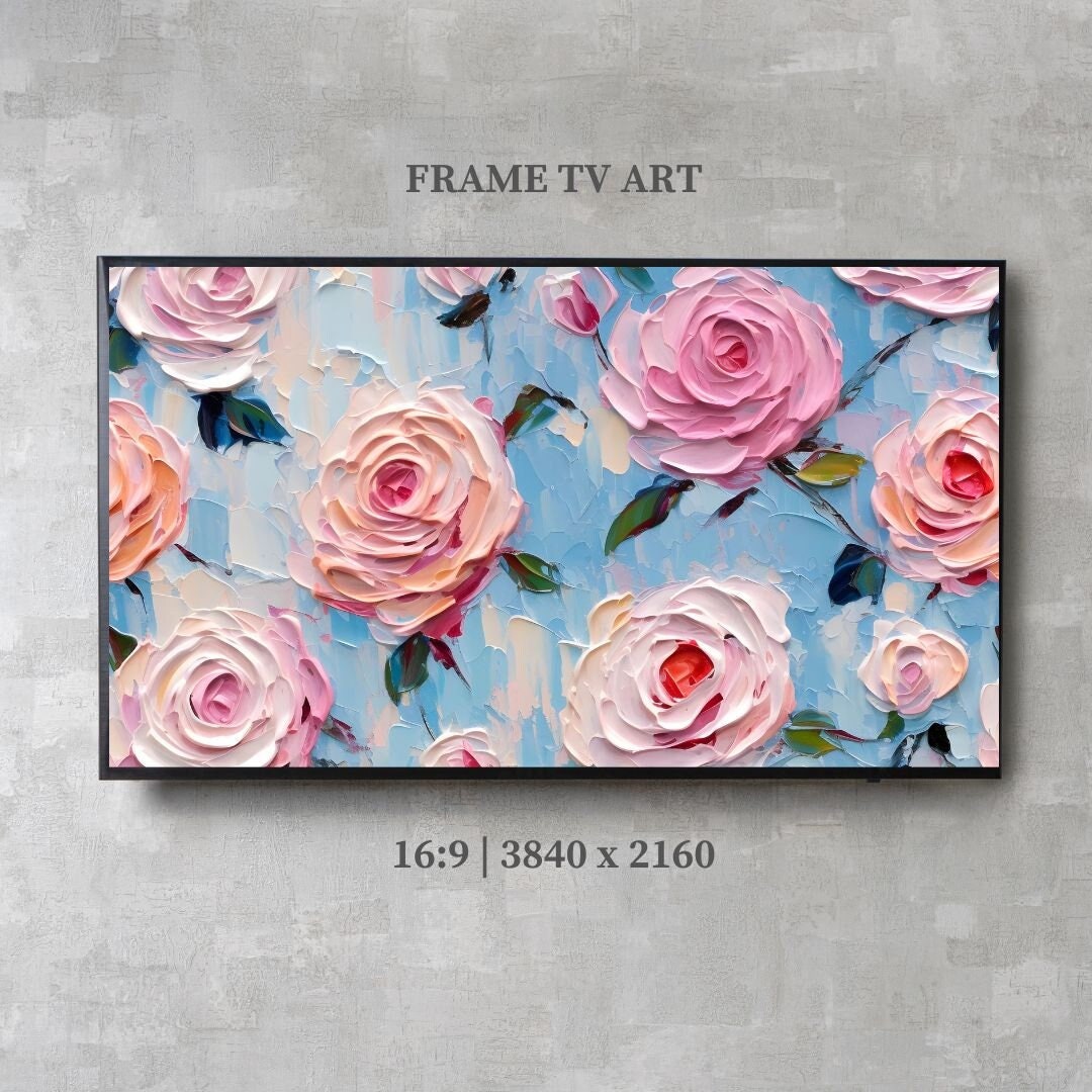 Textured Floral Frame TV Art | Spring Samsung Frame TV Art | Floral ...