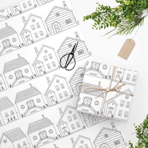 New Home Wrapping Paper New Home Gift Wrap Housewarming - Etsy