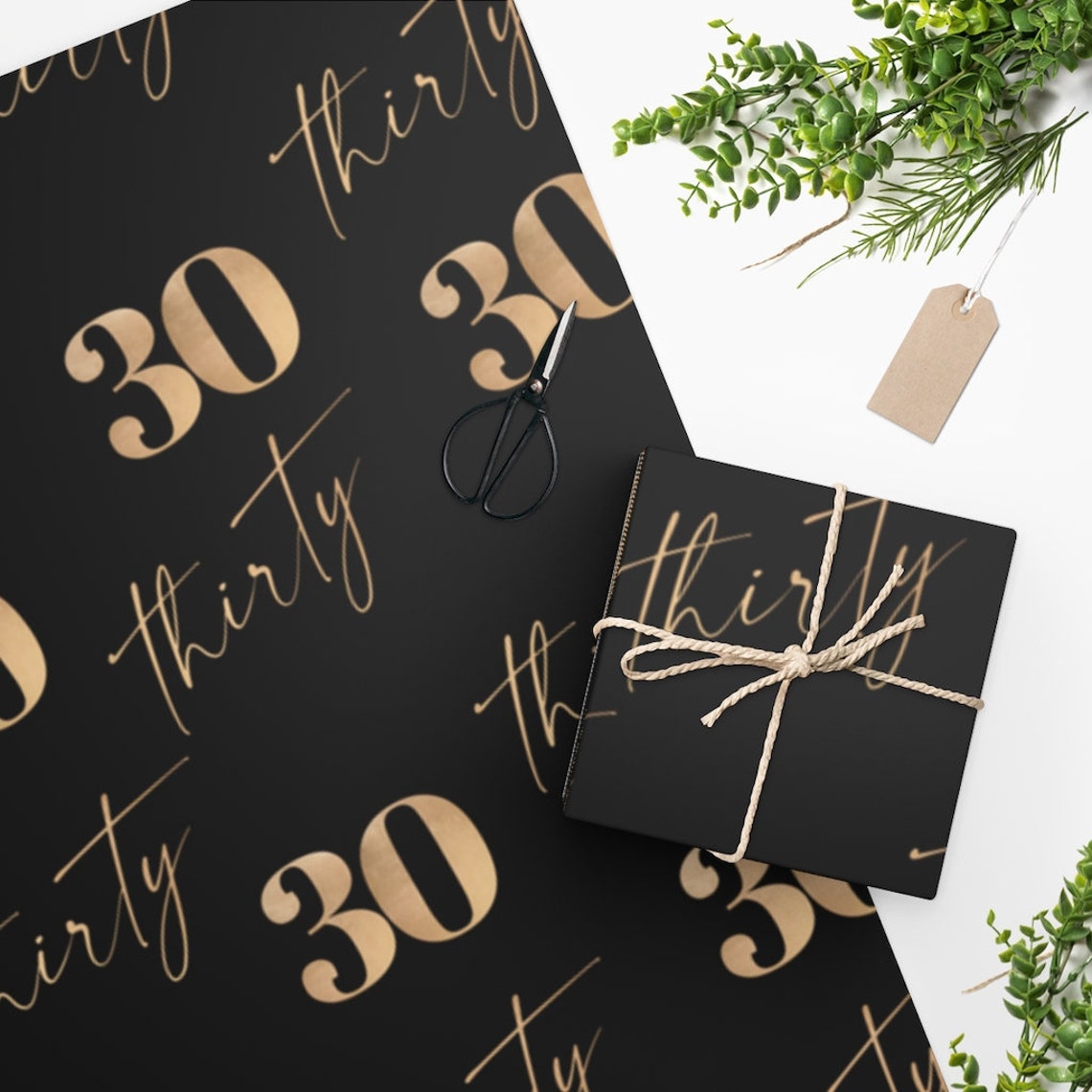 30 Birthday Gift Wrapping Paper Roll Birthday Gift Wrap - Etsy