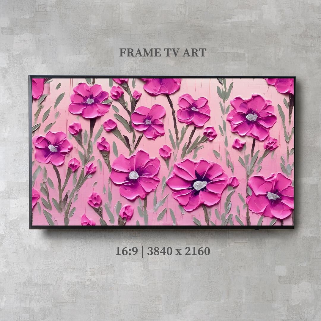 Textured Floral Frame TV Art | Spring Samsung Frame TV Art | Floral ...