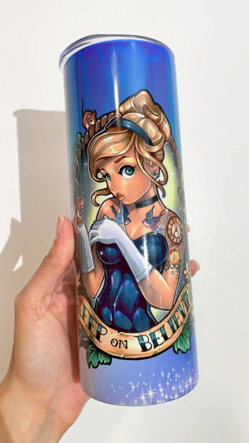 Princess Tumbler Tattoo Princess Glass Can Tattoo Princess - Etsy