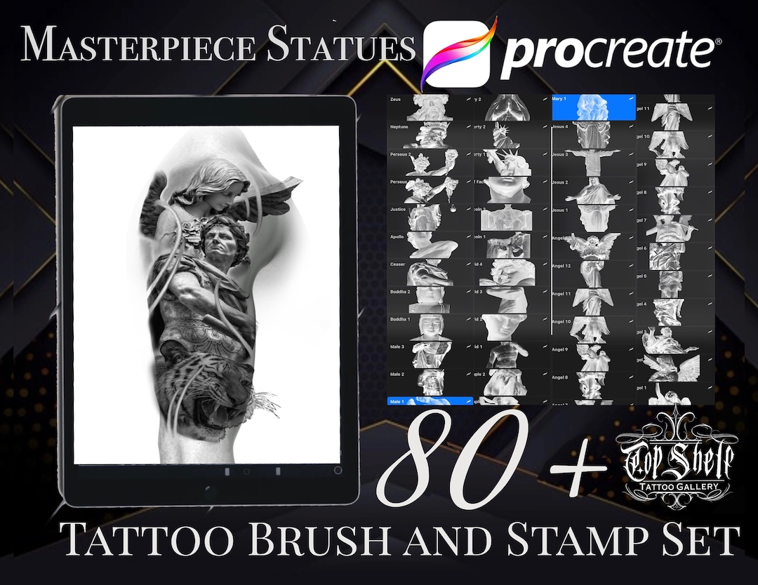 Procreate Tattoo Brush Set Masterpiece Statues - Etsy