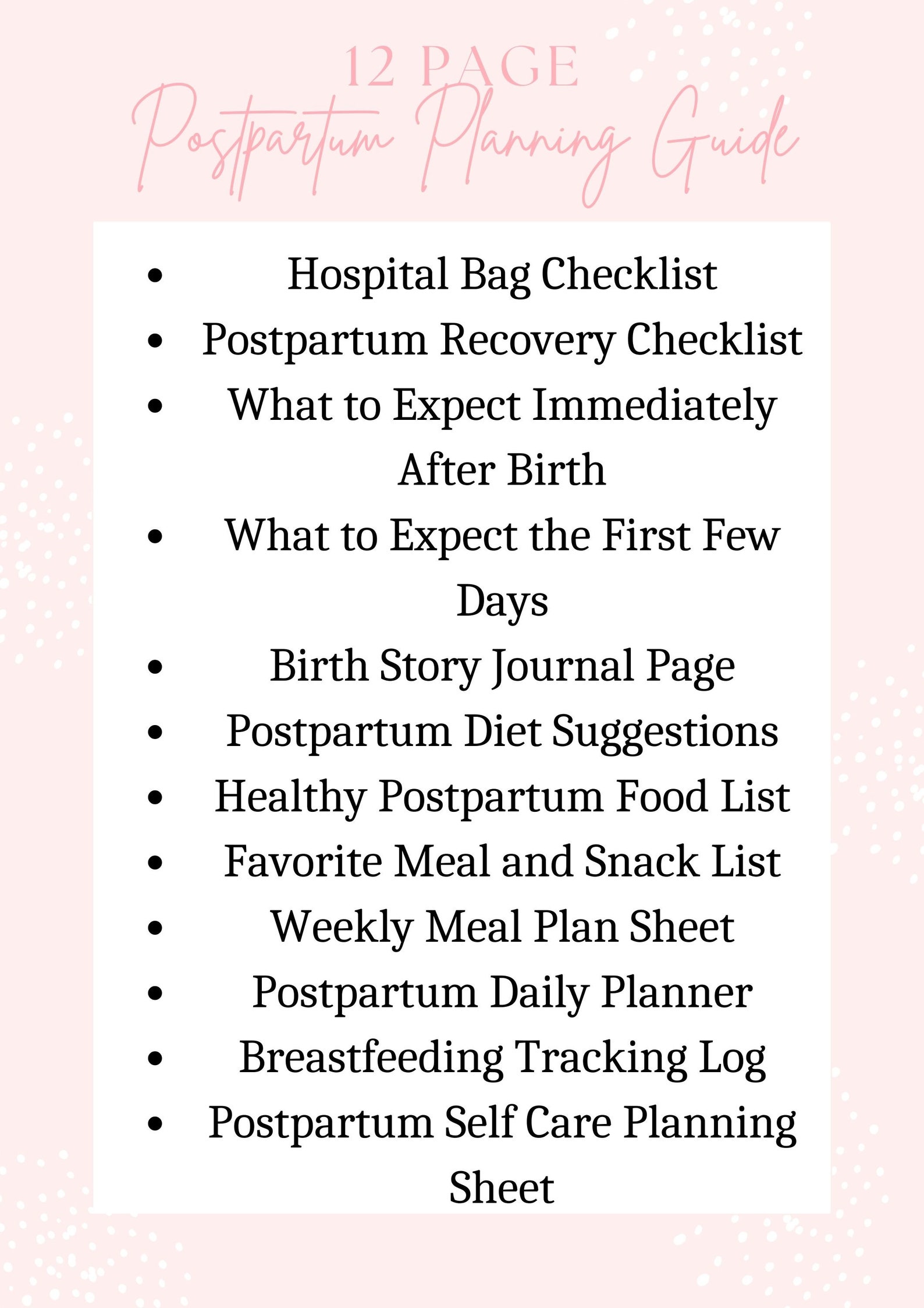 Postpartum Planning Guide- Digital Download - Etsy