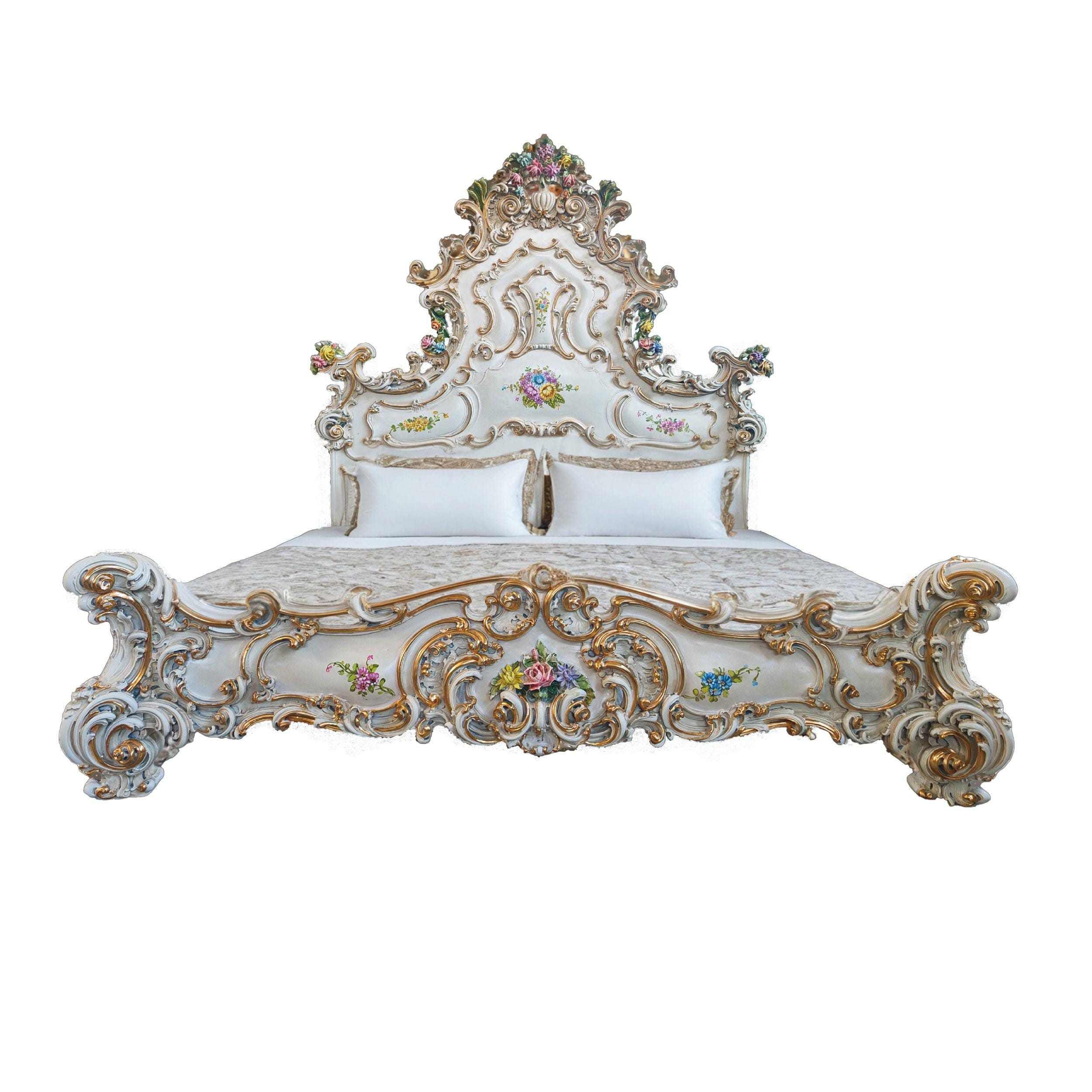 Baroque Style Bed Made in Italy With Two Bedside Tables and Mirrors - Etsy