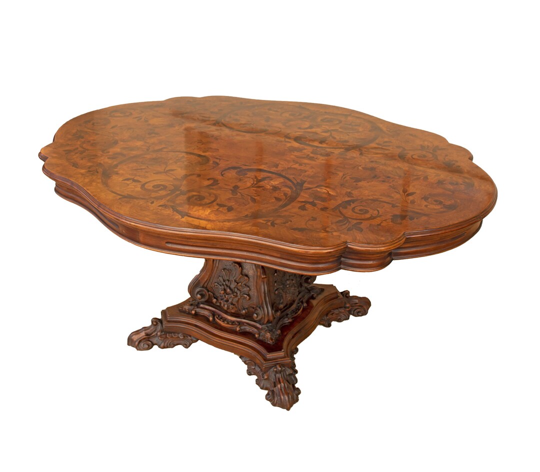 Antique Oval Dining Table in Baroque Style - Etsy