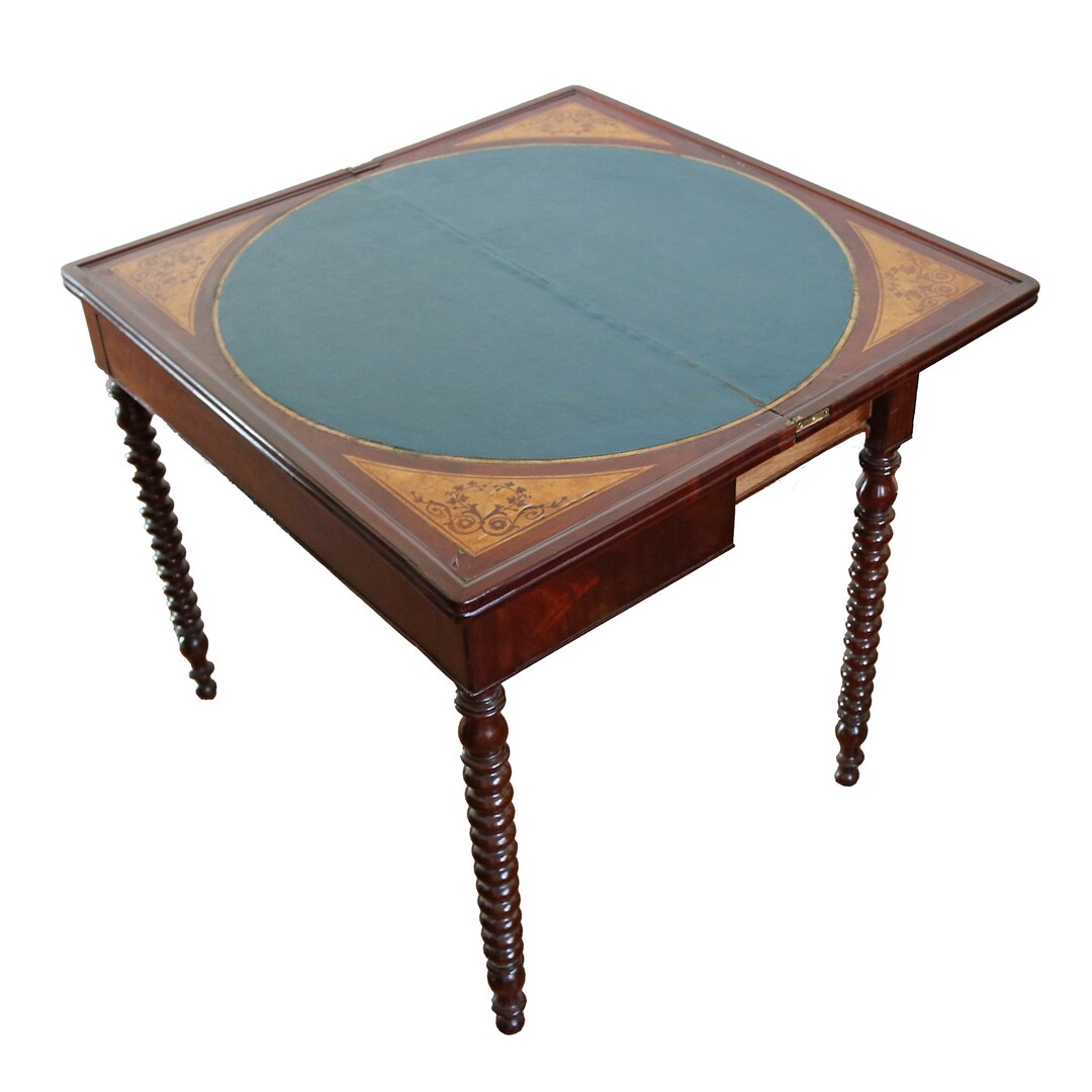 Authentic French Mahogany Card Table - Etsy