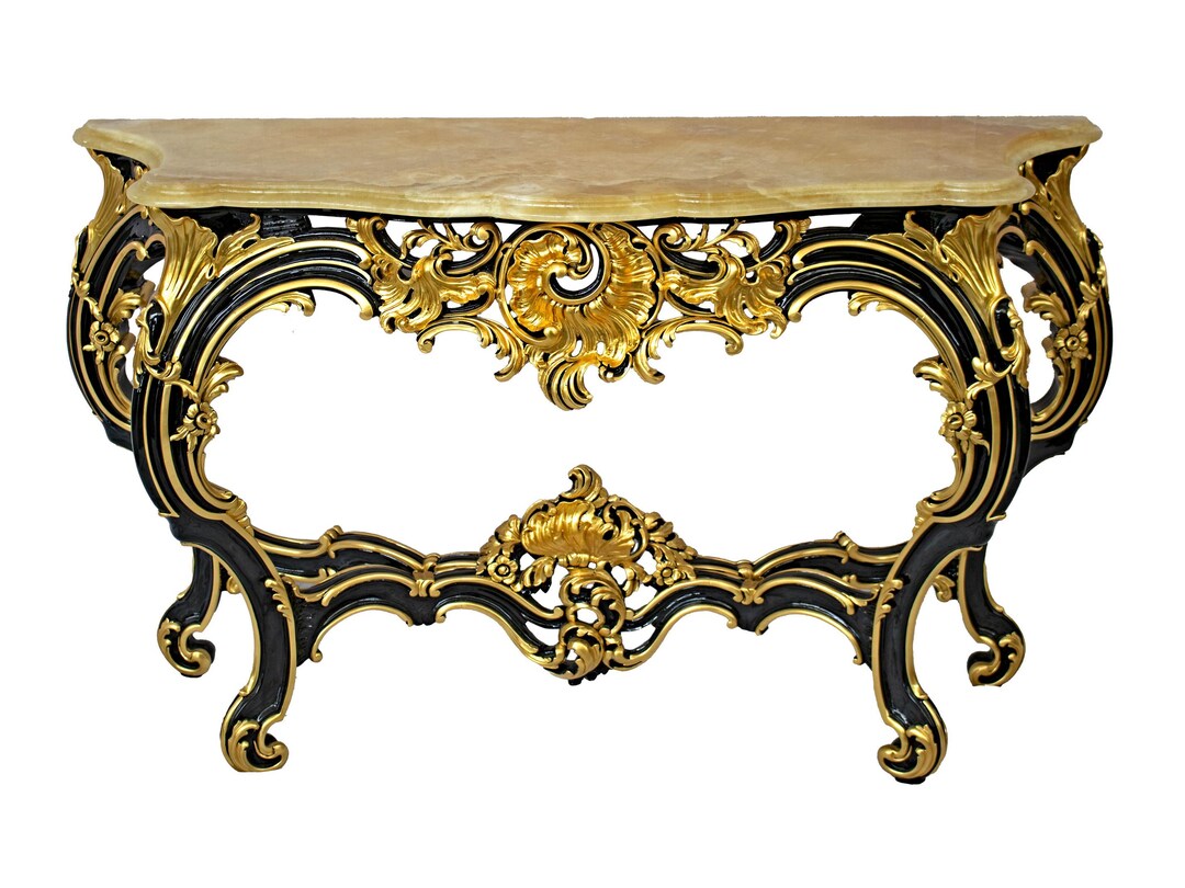 Rococo Style Console Table With Marble Top, Early 21st Century - Etsy