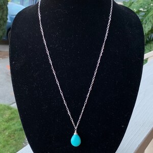 Layering Necklace Turquoise Tear Drop Modest Necklace Magnesite Drop ...