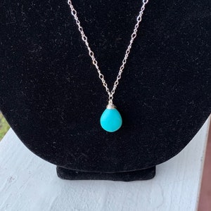 Layering Necklace Turquoise Tear Drop Modest Necklace Magnesite Drop ...