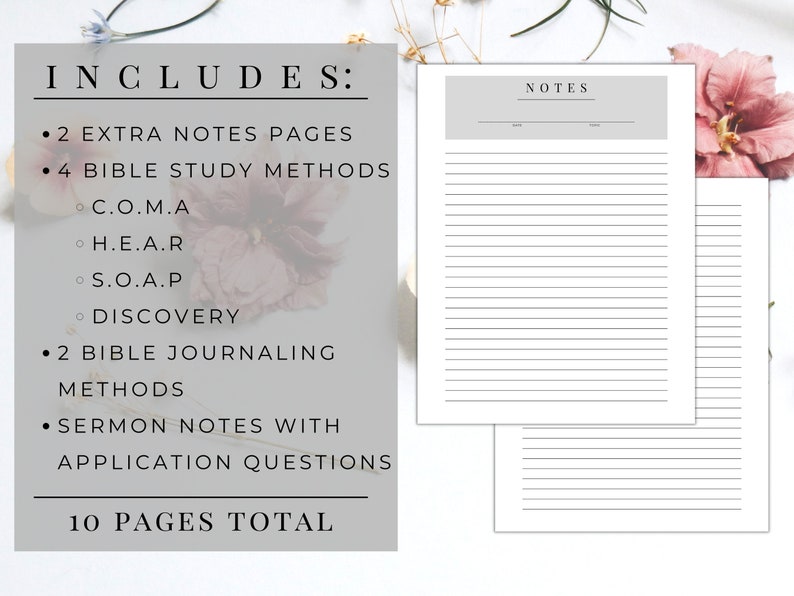 Printable Bible Study, Bible Journaling, Sermon Notes, Prayer, SOAP ...