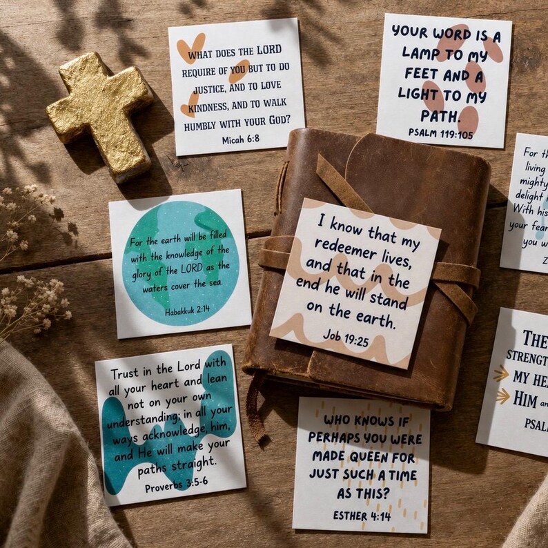 Printable Scripture Cards for Kids, Bible Verse Memory, Christian ...