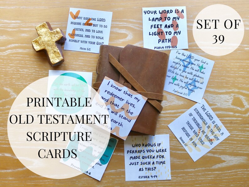 Printable Scripture Cards for Kids, Set of 39, Old Testament, Bible ...