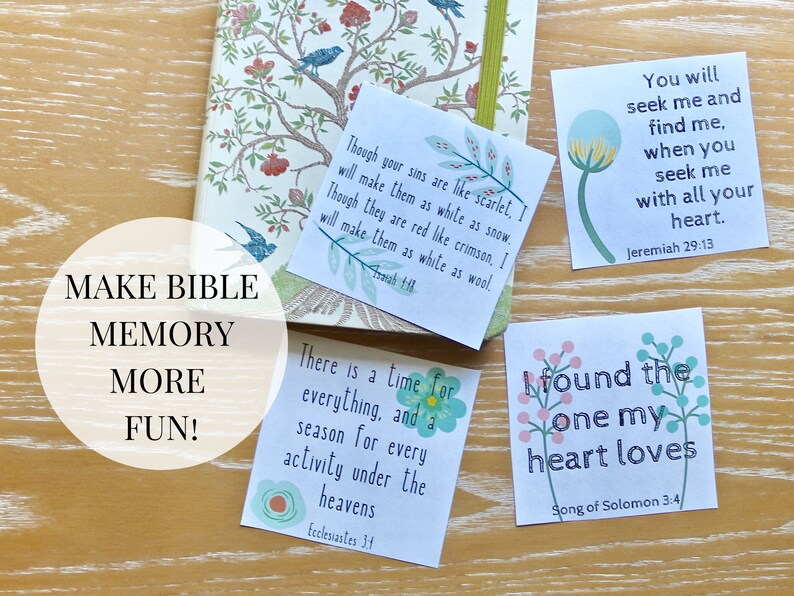 Old Testament Scripture Cards for Kids, Bible Verse (instant Download ...