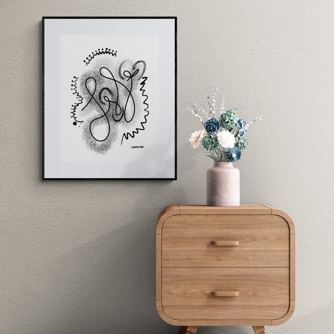Static Ribbon Painting Print - Etsy