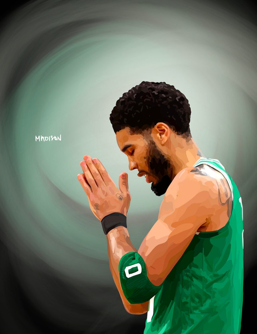 Prayer Hands Jason Tatum Painting Print - Etsy