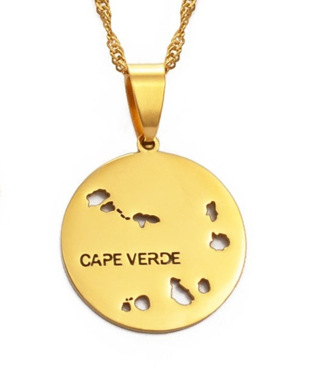 CAPE VERDE NECKLACE Cabo Verde Map Pendant Necklace African Cape Verde ...