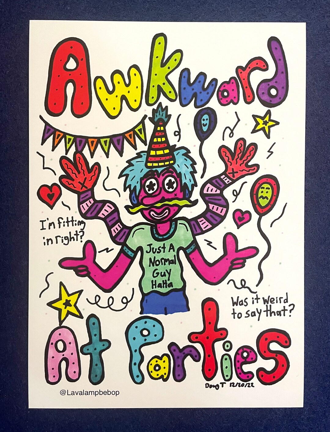 Awkward at Parties 5 X 7 Art Print - Etsy
