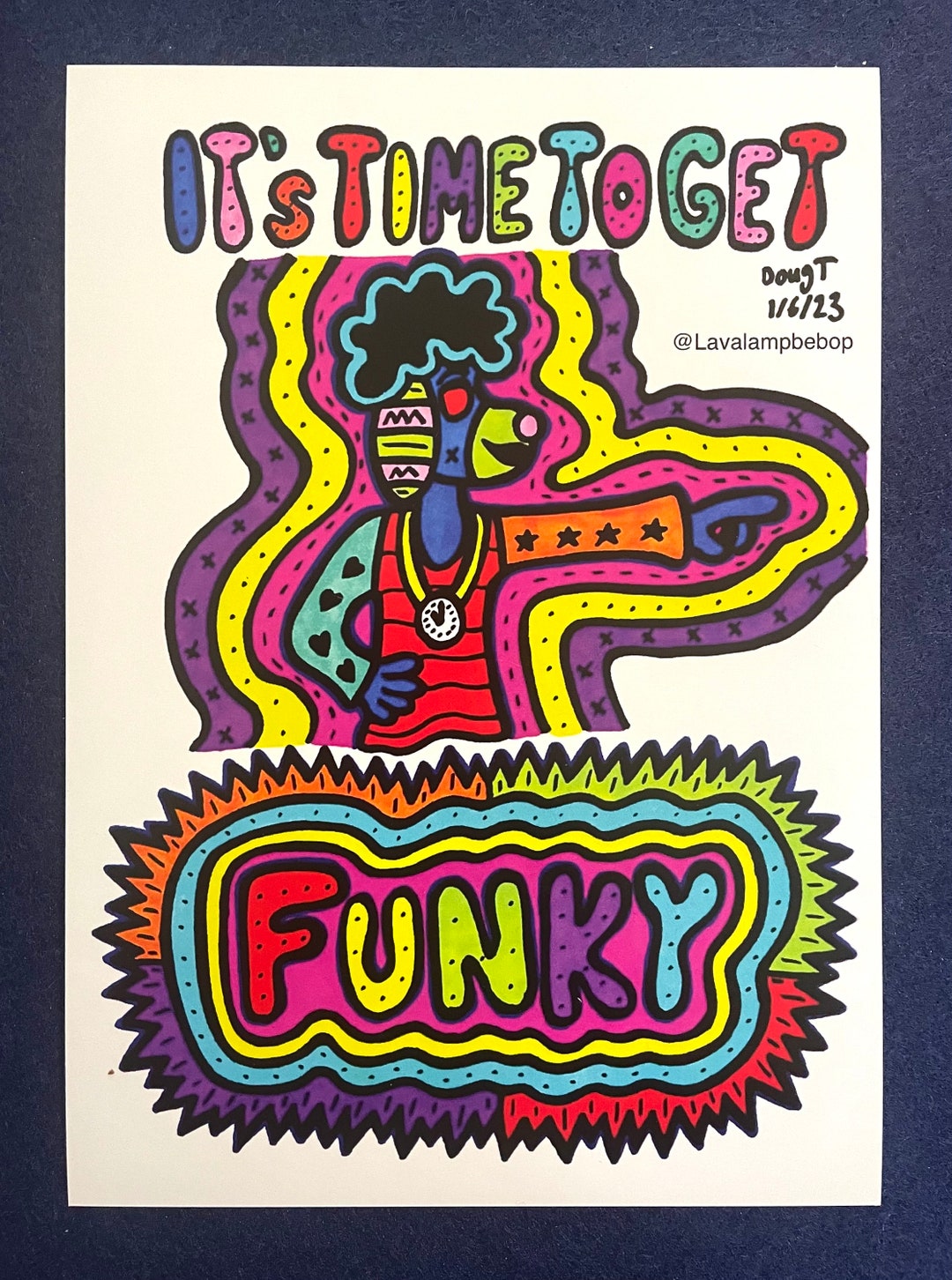 It's Time to Get Funky 5 X 7 Art Print - Etsy