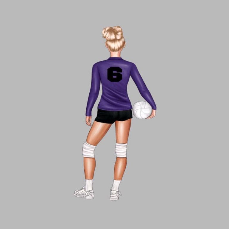 Cartoon Female Volleyball Player