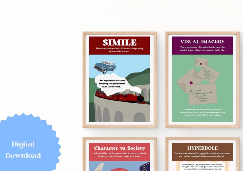 MEGA BUNDLE! 40 Wizard Literary Device Posters • Classroom Posters ...