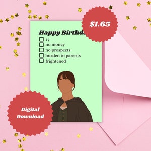 Pride & Prejudice Birthday Card • Digital Christmas Card • Printable ...