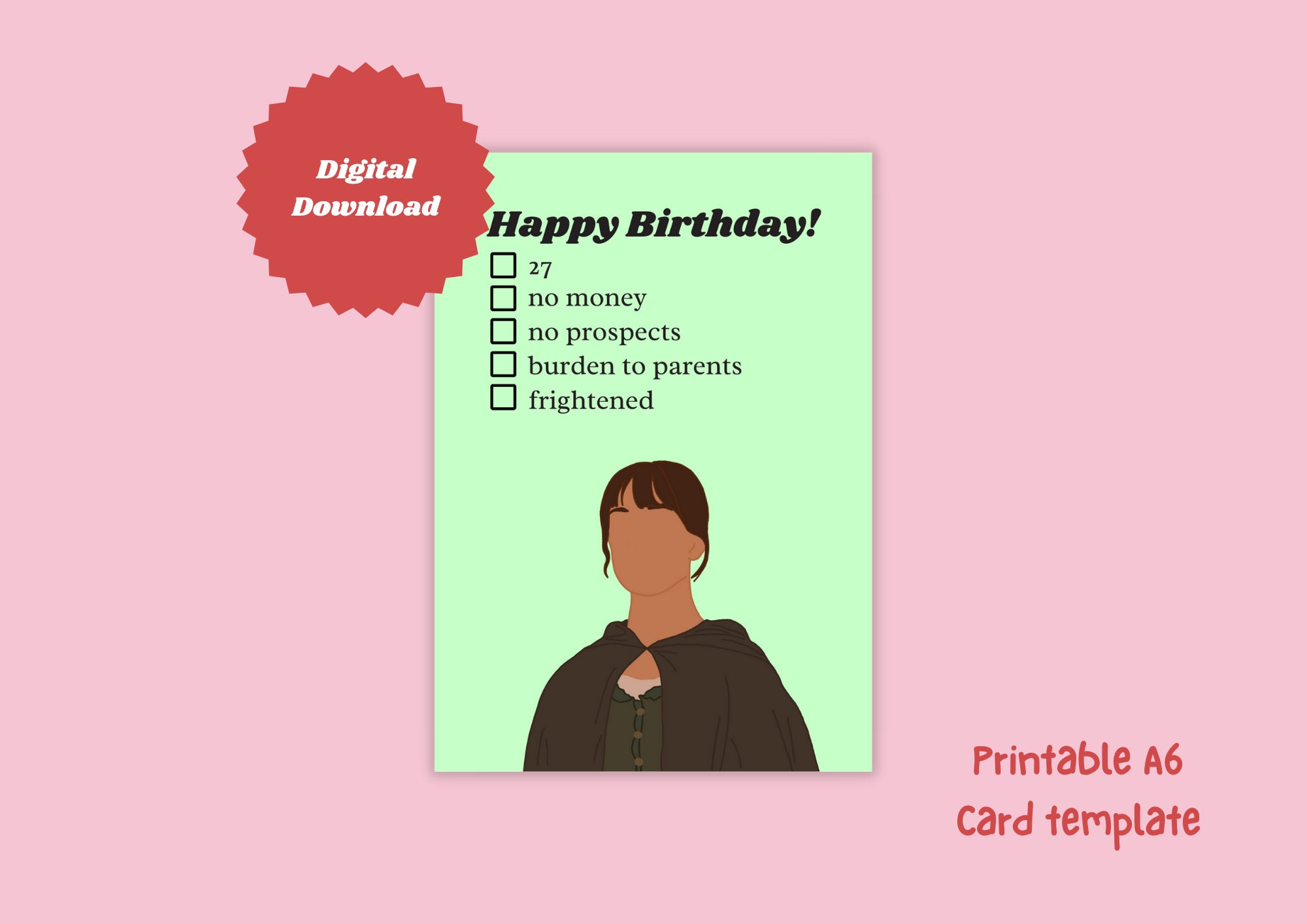 Pride & Prejudice Birthday Card Digital Christmas Card Printable ...