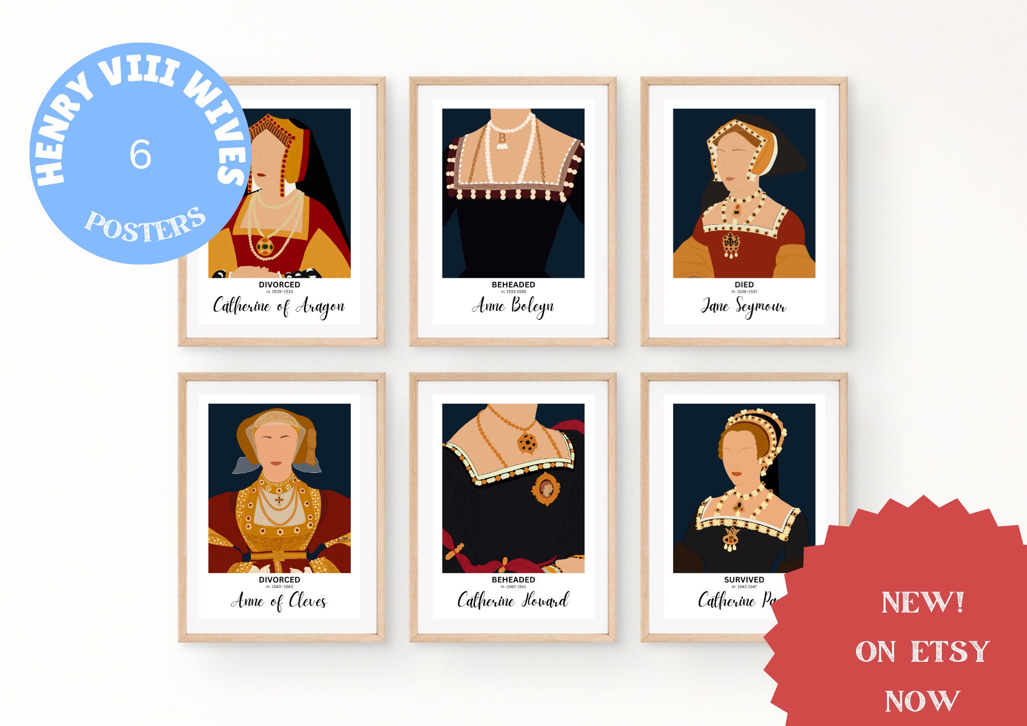 History Classroom Posters • Henry VIII Wive's • Digital Print ...
