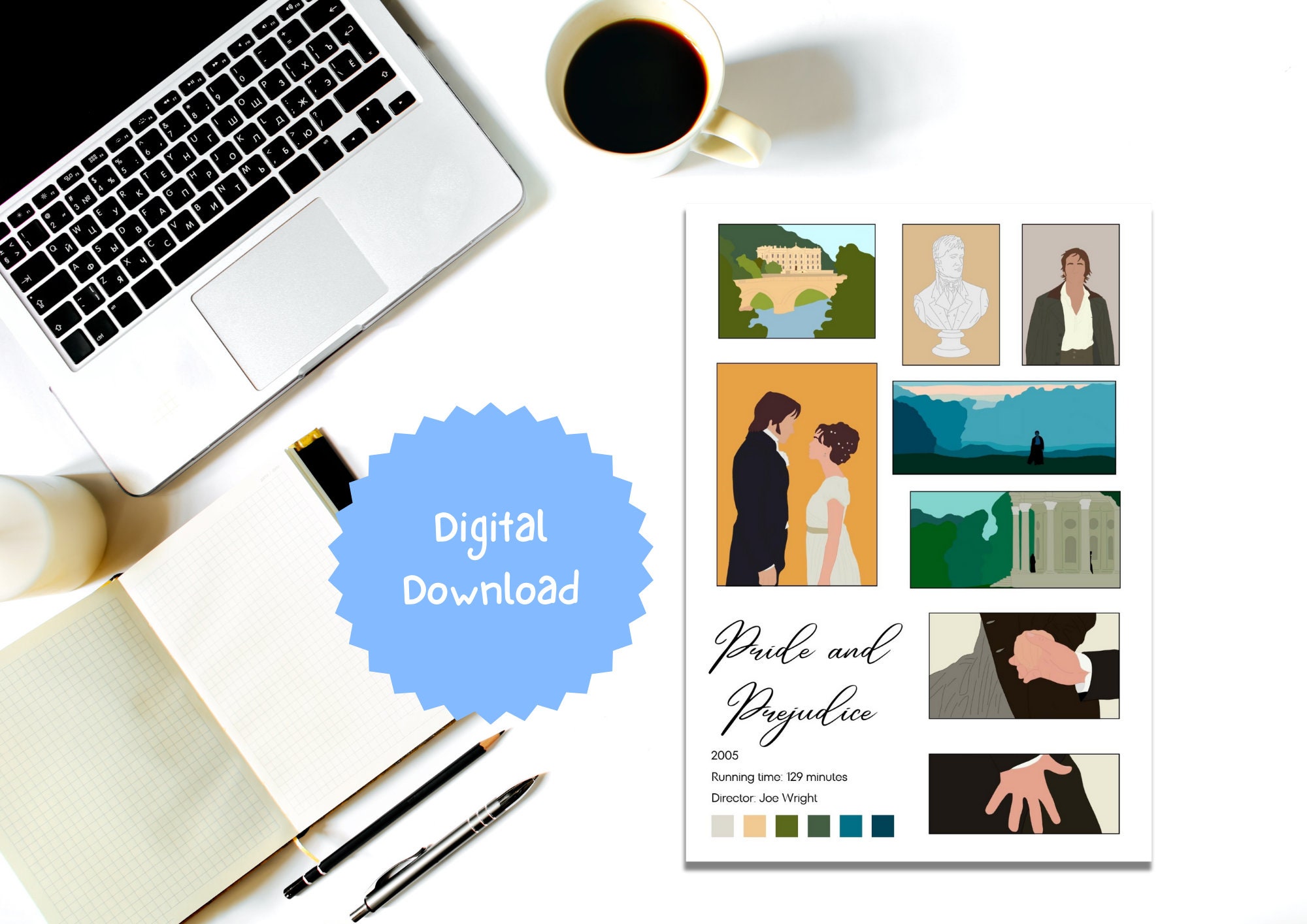 Pride and Prejudice 2005 Digital Print • Movie Poster • Digital Print ...