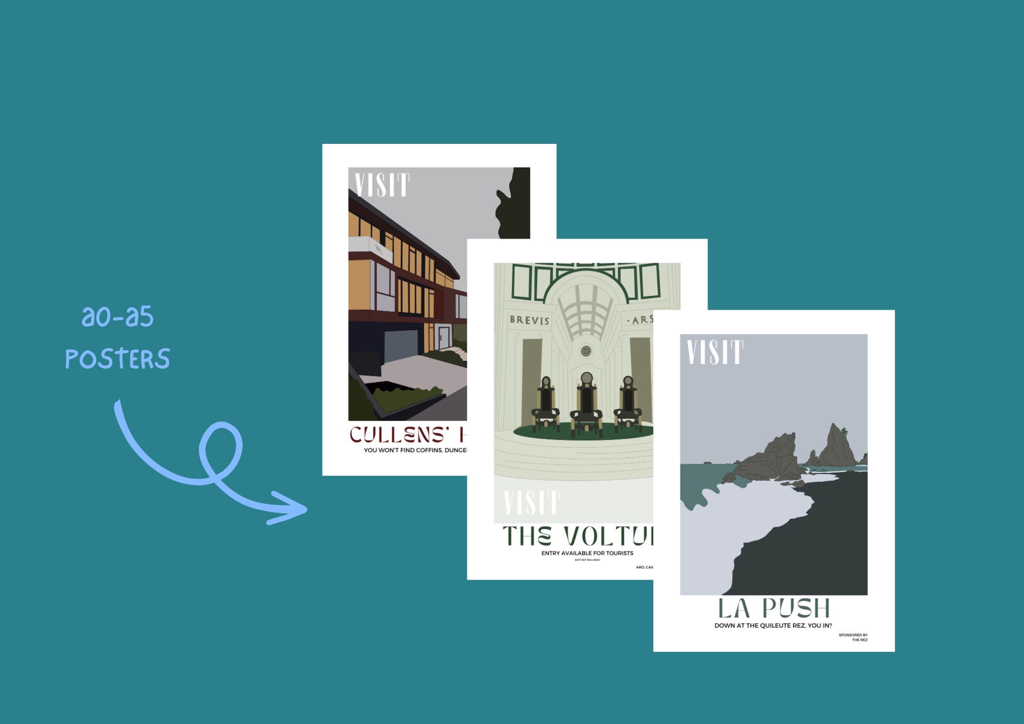Fictional Travel Posters • Twilight Pack • Digital Print • Educational ...