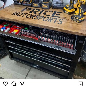 Custom Tool Box Cover: Personalized Butcher Block Workbench Top ...