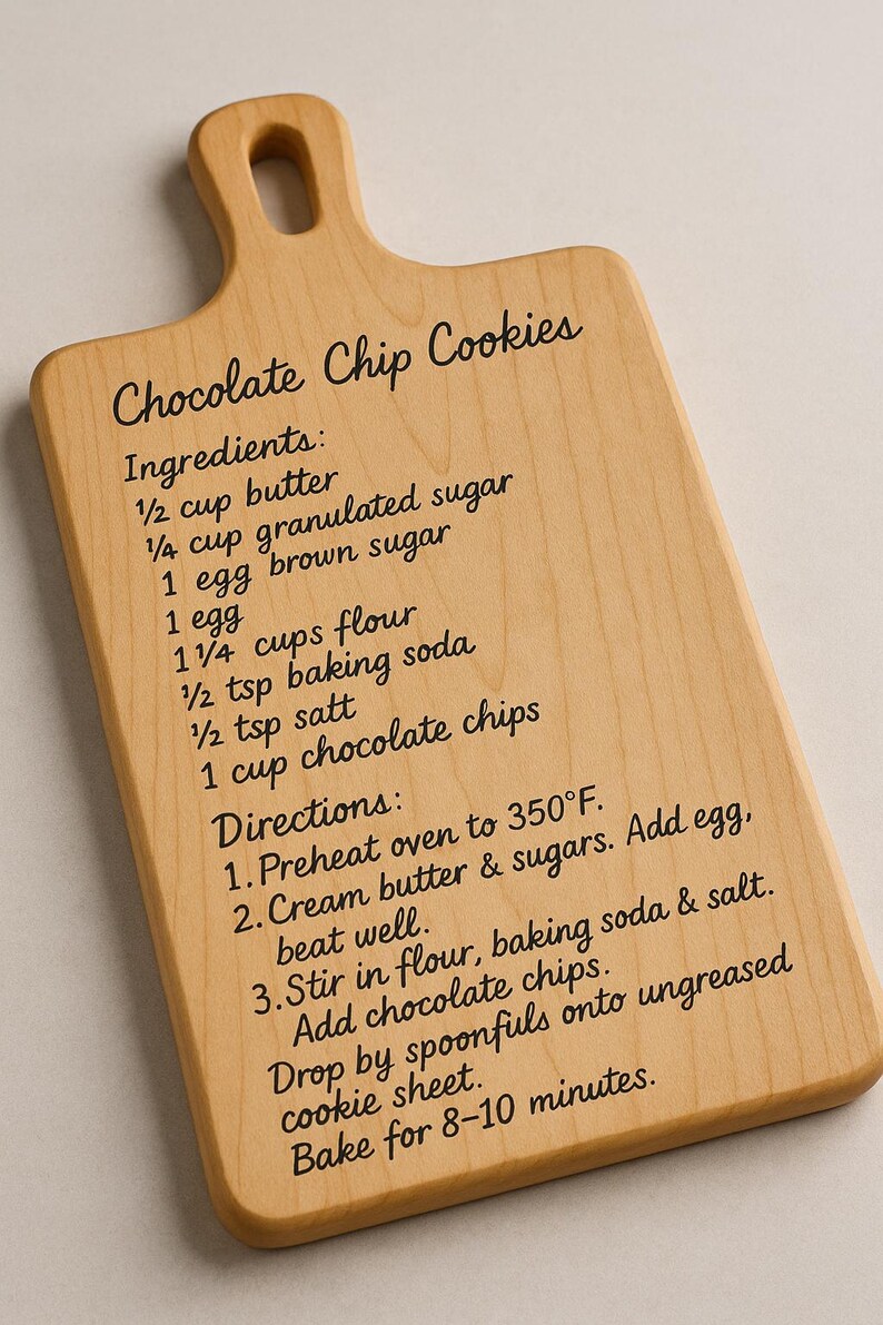 Personalized Recipe Board Tray – Handwritten Family Recipe Gift in ...