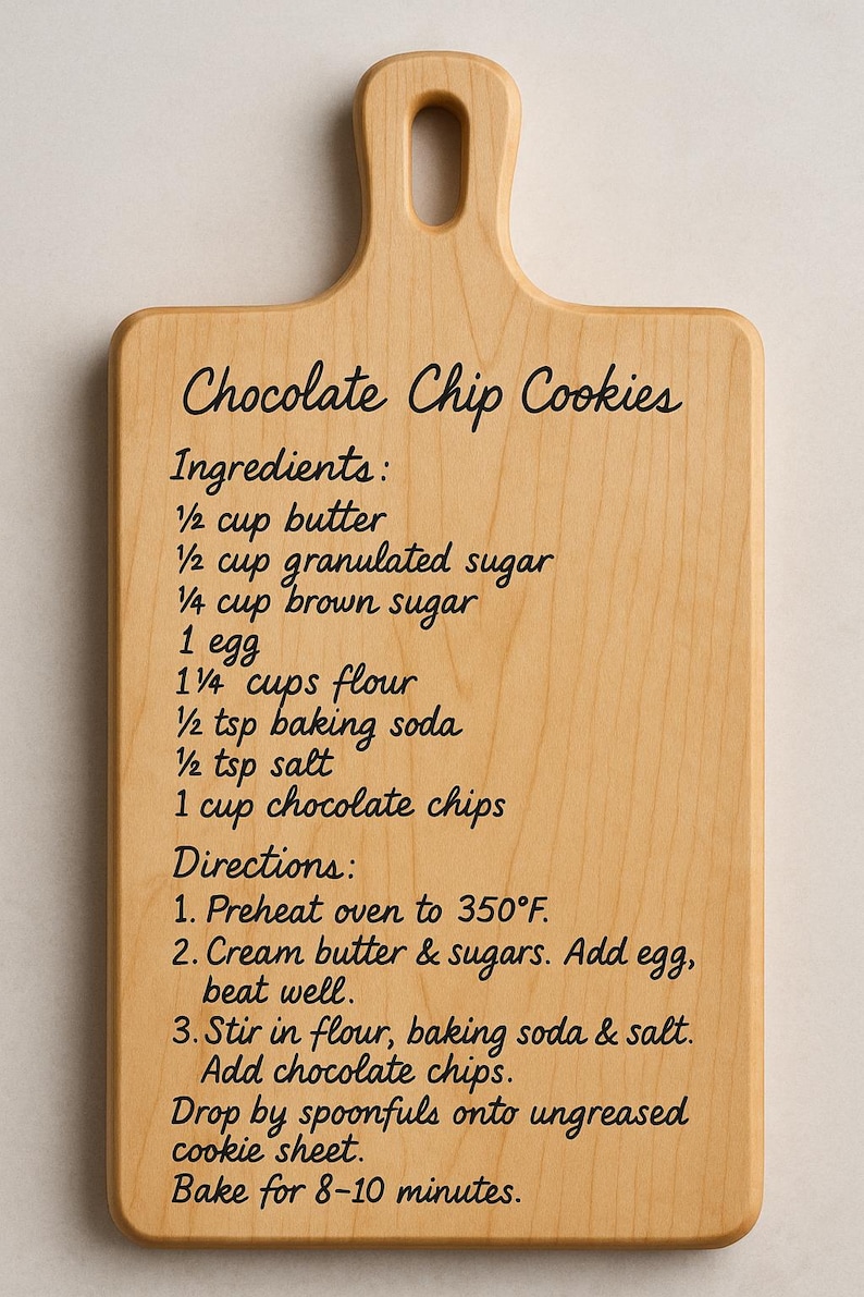 Personalized Recipe Board Tray – Handwritten Family Recipe Gift in ...