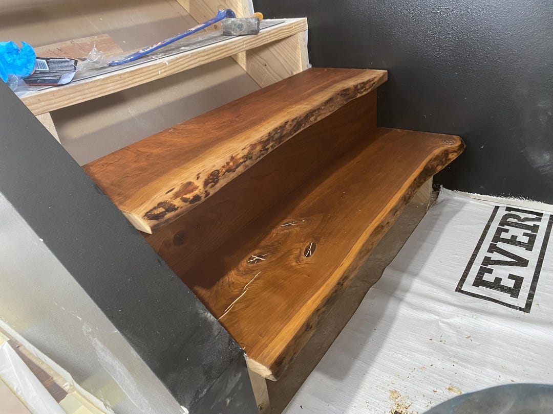 Buy Custom Live Edge Stair Treads (4 Pack) | Solid Wood Staircase ...