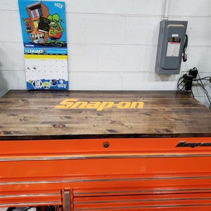 Custom Tool Box Cover: Personalized Butcher Block Workbench Top ...