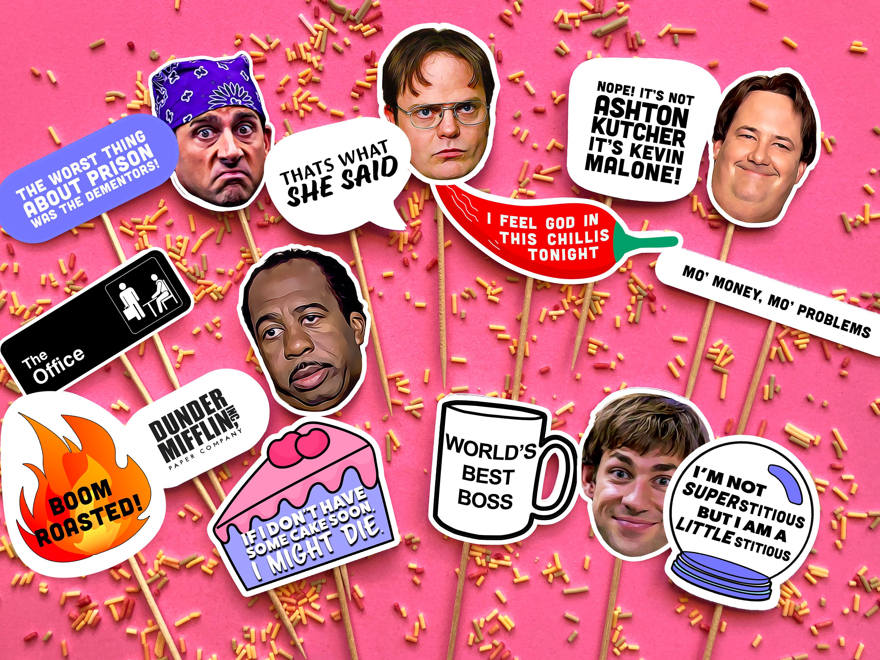 THE OFFICE Cupcake Toppers Pack of 16 the Office Birthday - Etsy