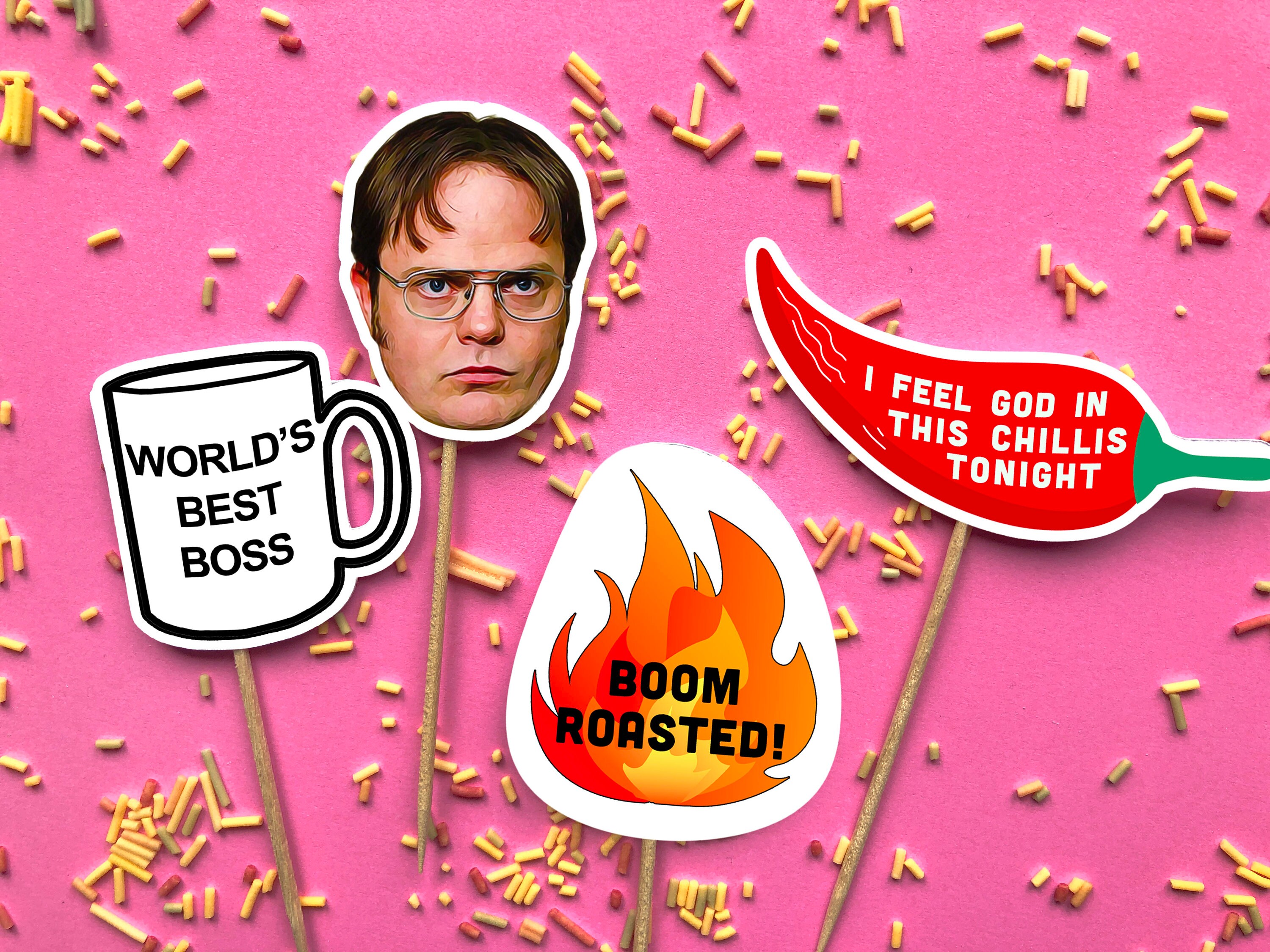 THE OFFICE Cupcake Toppers Pack of 16 the Office Birthday - Etsy