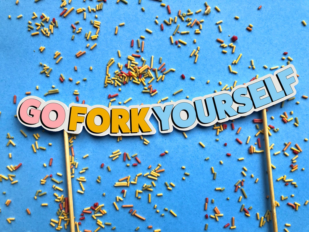 Go Fork Yourself the Good Place Cake Topper. Birthday Cake Topper, Funny Cupcake Toppers, TV ...